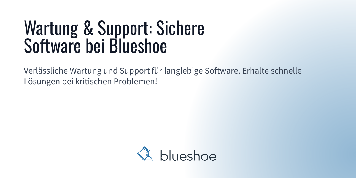 Wartung & Support: Sichere Software bei Blueshoe | BLUESHOE